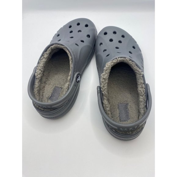 CROCS | Shoes | Crocs Baya Faux Fur Lined Clogs Toddler Size J Charcoal ...